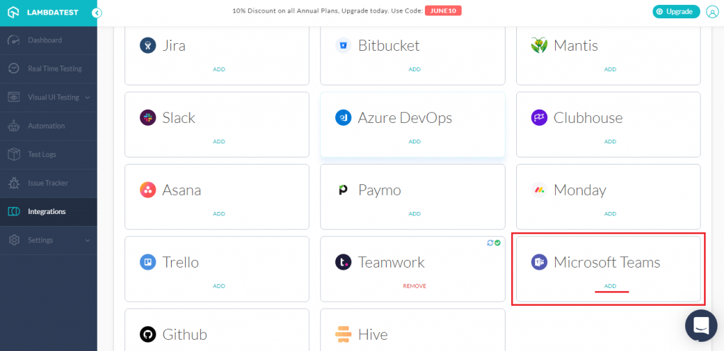 Test on new browsers, Microsoft Teams integration, and more