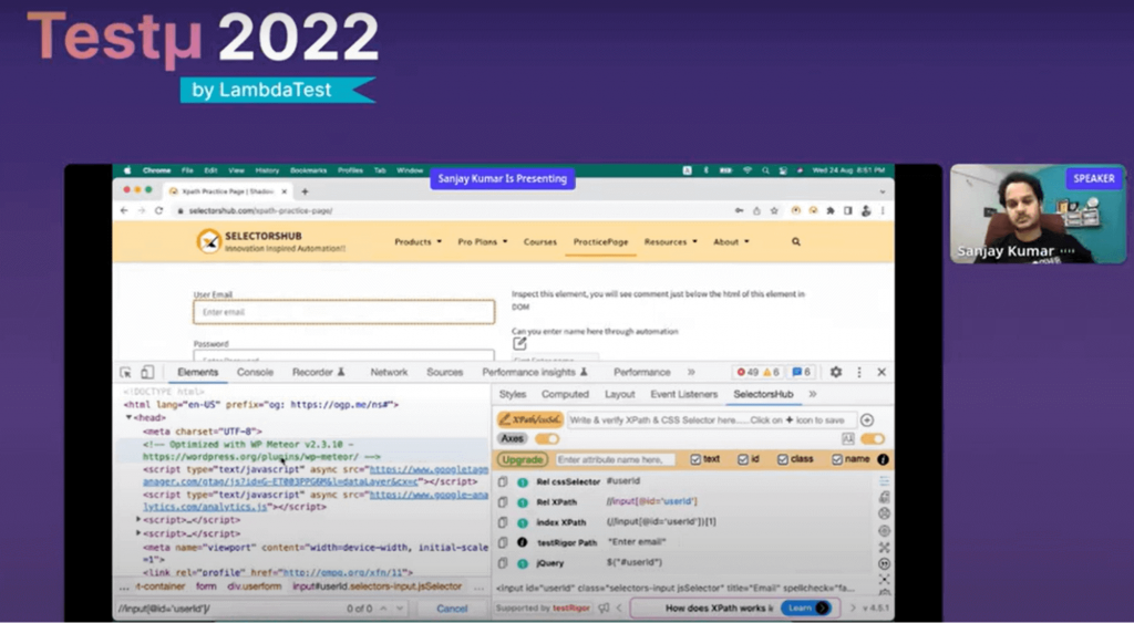 SelectorsHub - An Innovation for all the unsolved XPath & Selectors problems: Sanjay Kumar ...