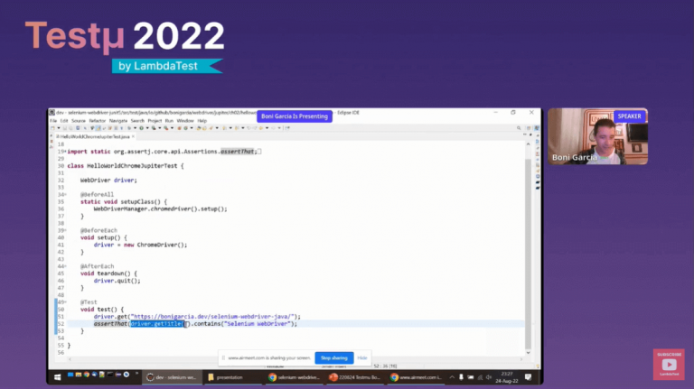 Developing End-to-End Tests With Selenium 4 And Java: Boni García ...