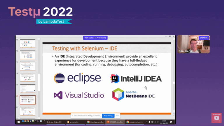 Developing End-to-End Tests With Selenium 4 And Java: Boni García ...