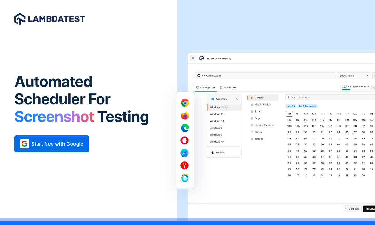 Automated Screenshot Scheduler Visual Regression Testing Lambdatest