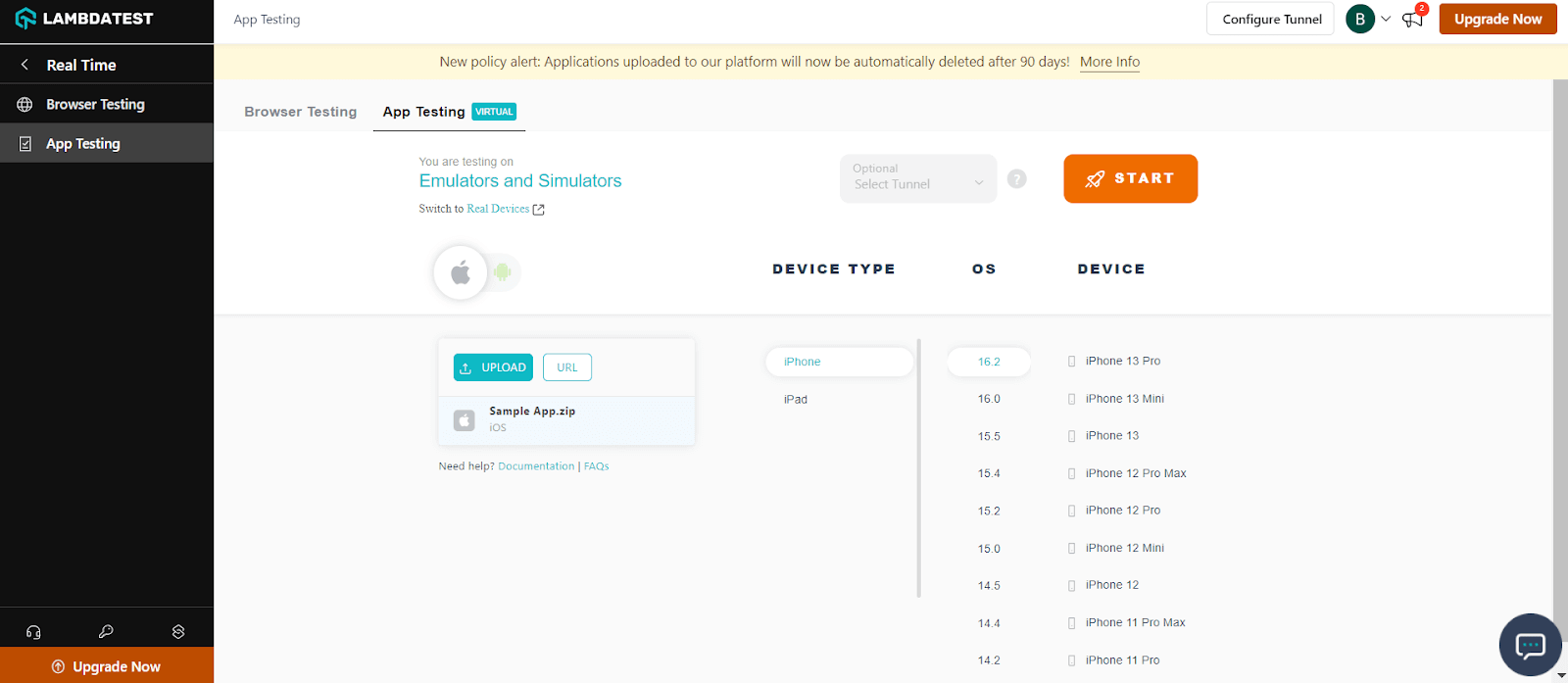 How to simulate different iOS versions and devices?