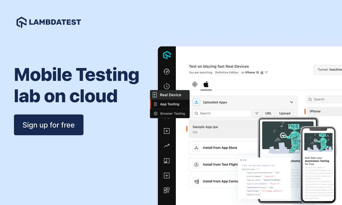 Mobile Testing Lab Test Real Devices On Cloud Lambdatest 7892