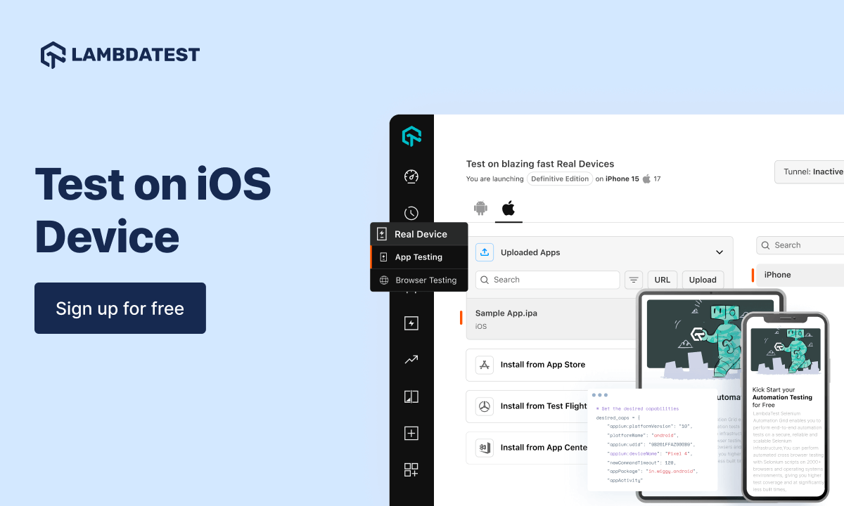 iOS Device Testing on iPhones and iPads | Real Device Cloud