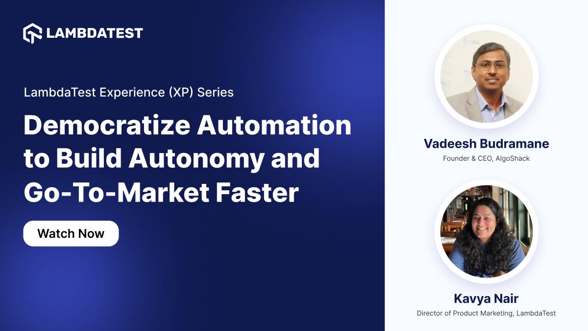 Democratize Automation To Build Autonomy And Go To Market Faster