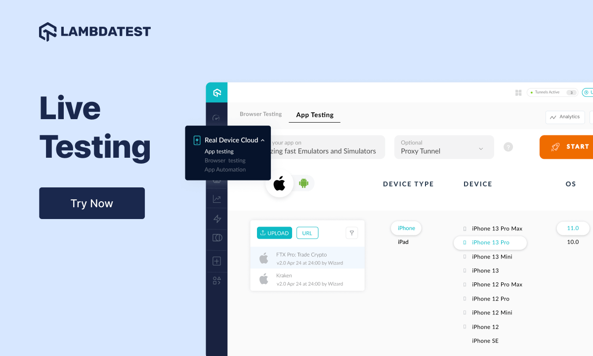 Live Testing On LambdaTest | Web Testing and App Testing