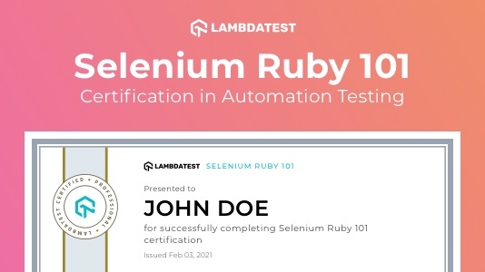 Selenium Ruby Certification – Showcase Your Test Automation Expertise
