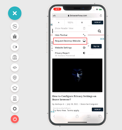 How to request desktop sites on iPhone?
